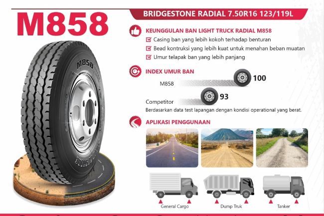 Bridgestone M858 Hadirkan Pilihan Ban Andal Untuk Light dan Medium Truck